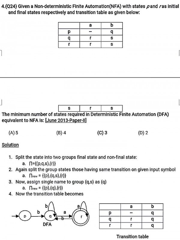Theory Of Computation Ugc Net Cse June 2013 Part 2 Question 24 