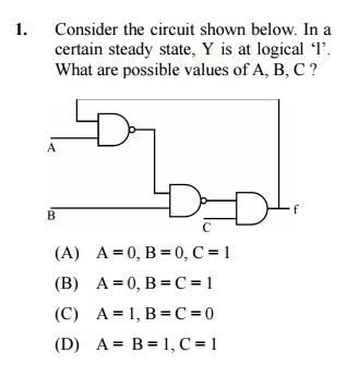 Digital Logic: UGC NET CSE | December 2012 | Part 2 | Question: 1