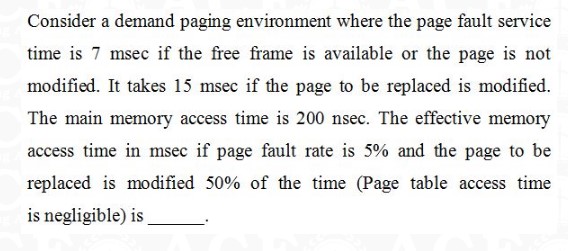 Operating System: Effective memory access time