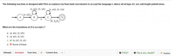 Theory of Computation: The following machine is designed with PDA ...