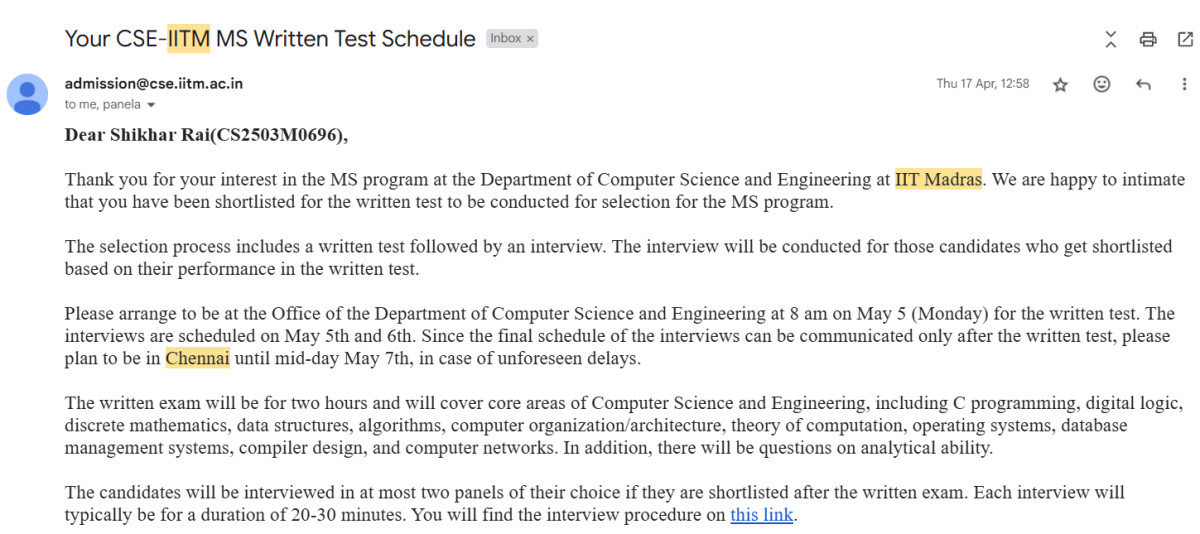IIT Madras MS Admission Process 2025 experience / GATE Overflow for GATE CSE
