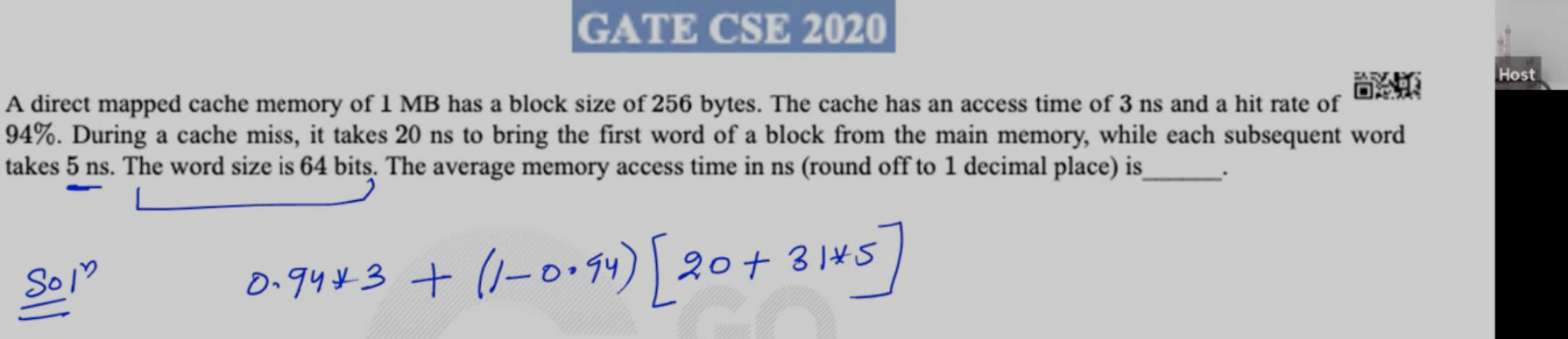 CO and Architecture: Gate cse 2020