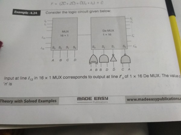 Digital Logic: MadeEasy WorkBook: Digital Logic - Multiplexer
