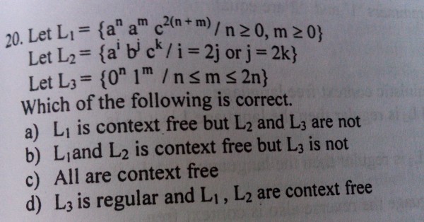 Theory of Computation: Which of the the languages are CFL ( and not )