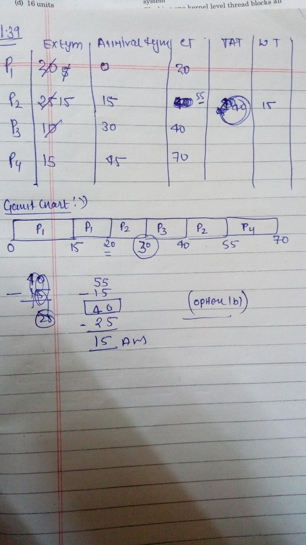 Operating System Gate Cse 2007 Question 55