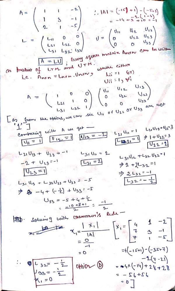 Linear Algebra: GATE CSE 2022 | Question: 35