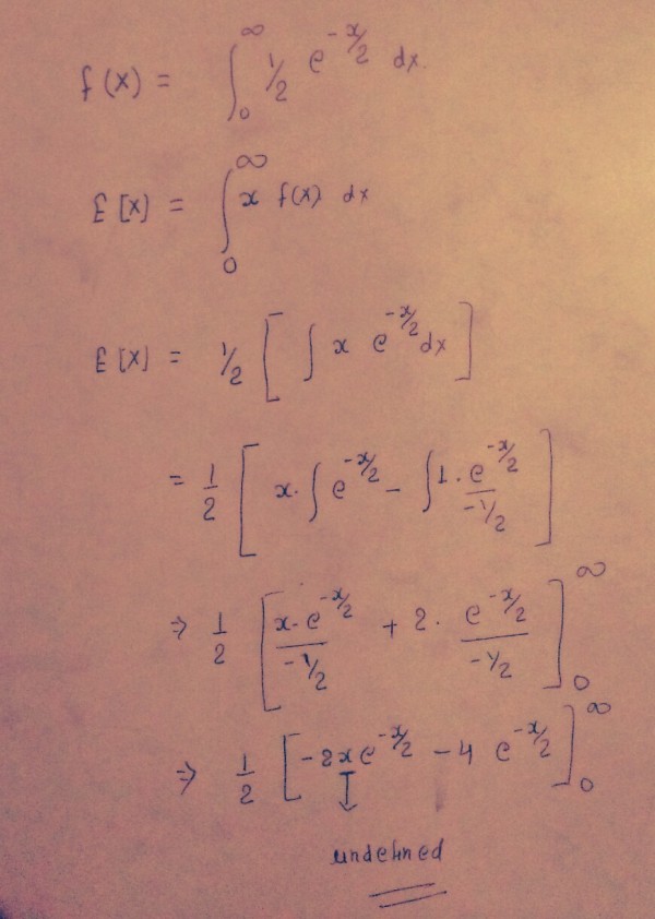 Calculus: definite integral when infinity is multiplied by zero