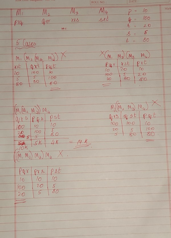 Algorithms Find He Minimum Number Of Scalar Multiplications In Matrix 8450