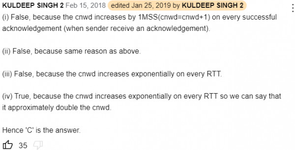 Computer Networks: GATE CSE 2018 | Question: 14