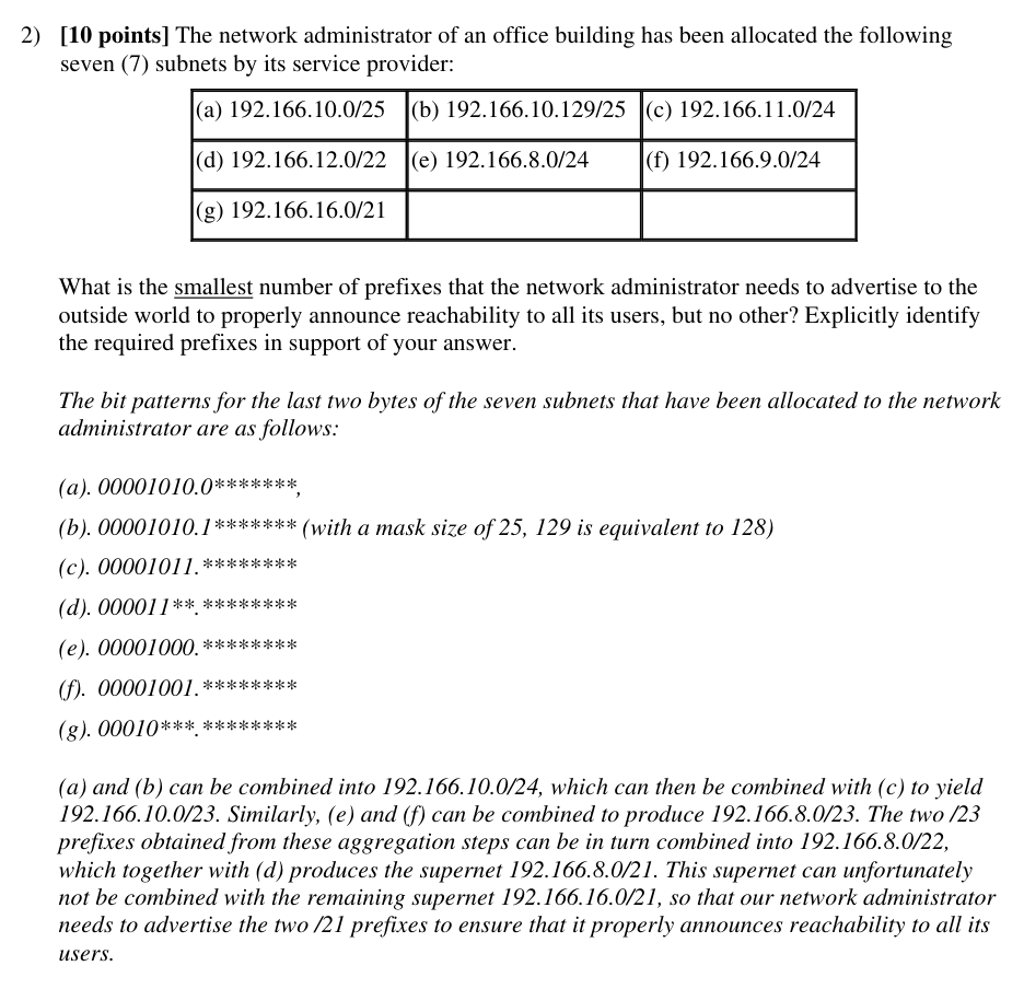 Computer Networks: Supernetting Rules/Doubt - Washington University ...