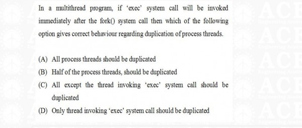 Operating System: Ace Test Series: Operating System - Exec System Call