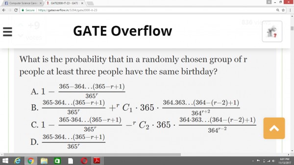 Probability: Gate previous year
