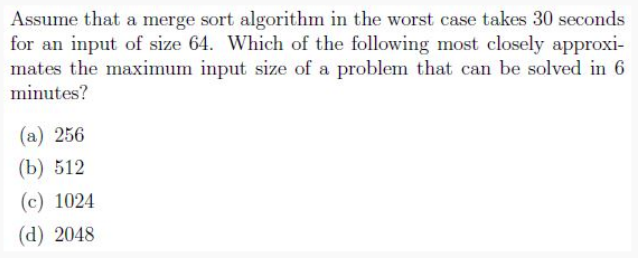 Algorithms: NPTEL Assignment Question