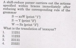 Compiler Design: TANCET 2017 SHIFT REDUCE PARSER