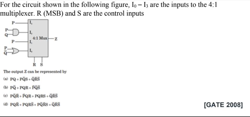 Digital Logic: GATE 2008