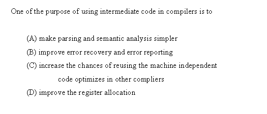Compiler Design: Intermediate Code