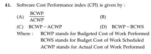 IS&Software Engineering: UGC NET CSE | December 2006 | Part 2 | Question: 41