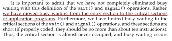 Operating System Why After Improving Implementation Of Semaphores We Still Have Busy Waiting Time