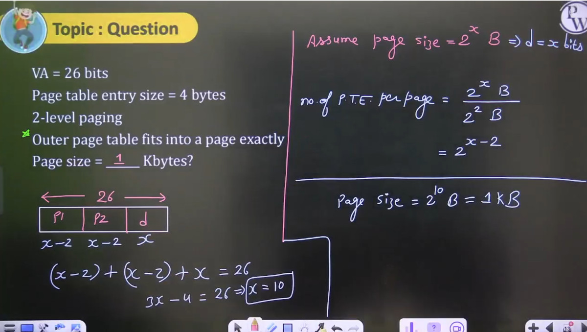 Operating System: PW - VD sir - Classroom doubt - Multi Level Paging