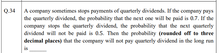 Probability: GATE Statistics Question 34