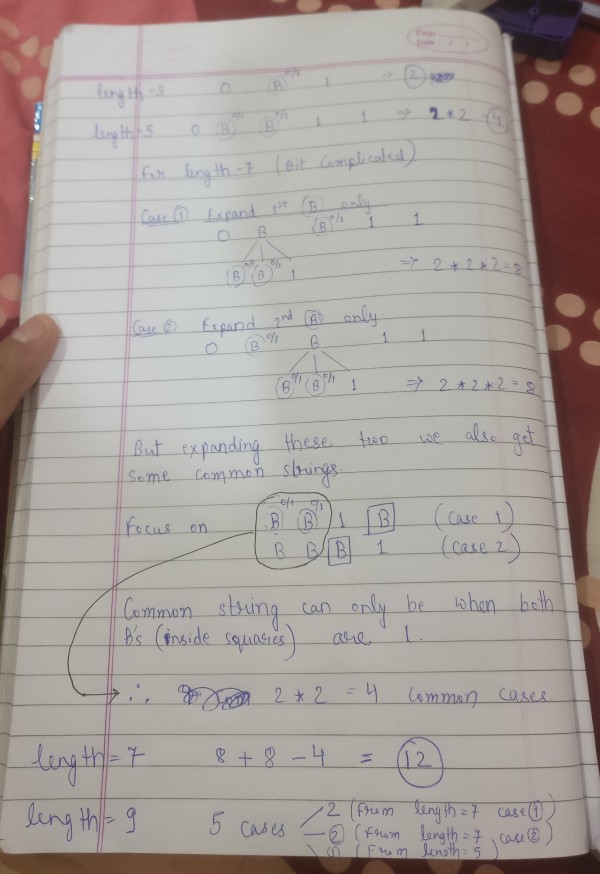 Theory of Computation: No of strings of fixed length possible with a ...