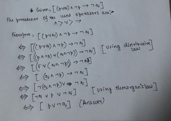 Mathematical Logic: UGC NET CSE | June 2019 | Part 2 | Question: 6