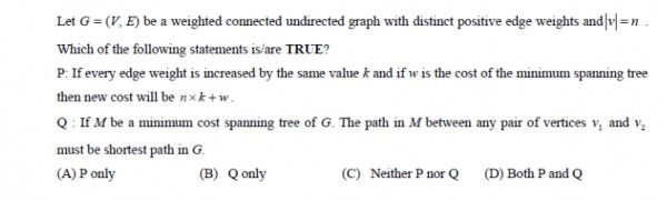 Algorithms Gateforum Test Series Algorithms Minimum Spanning Trees