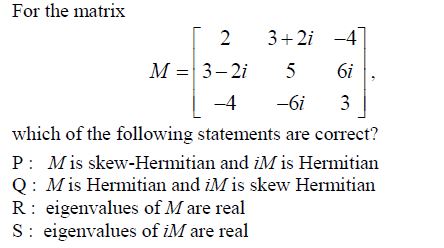 Linear Algebra: GATE 2012 MA Matrix