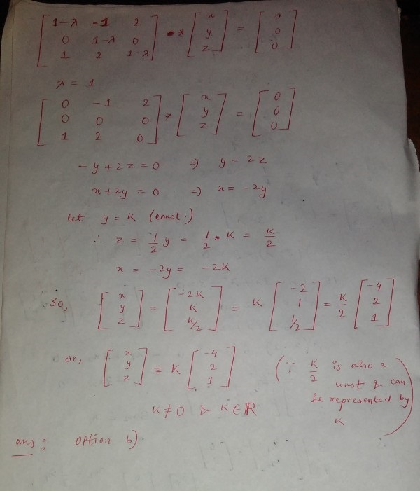 Linear Algebra: GATE CSE 2015 Set 3 | Question: 15
