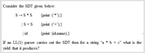 Compiler Design: output of SDT