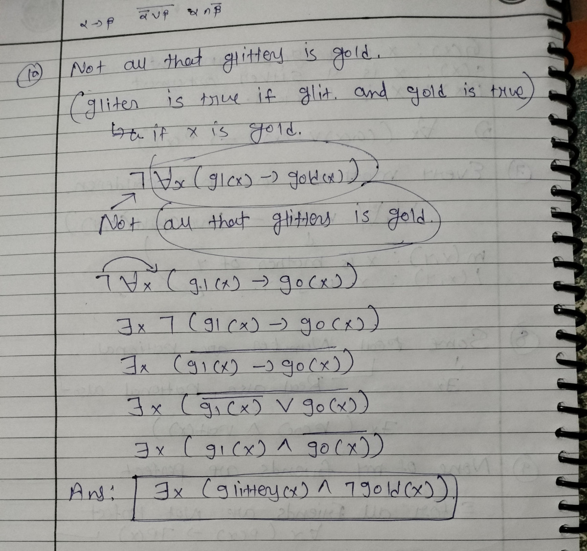 Mathematical Logic: GATE CSE 2014 Set 1 | Question: 1