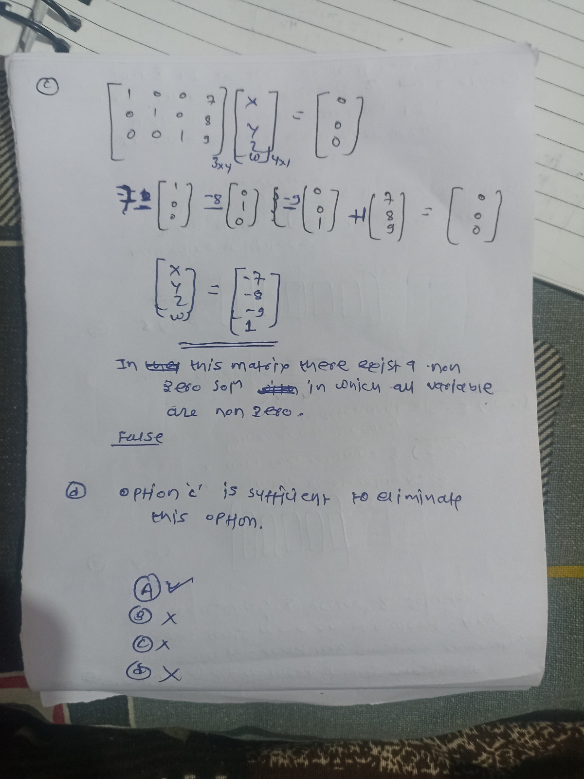 Linear Algebra: GATE CSE 2024 | Set 1 | Question: 39