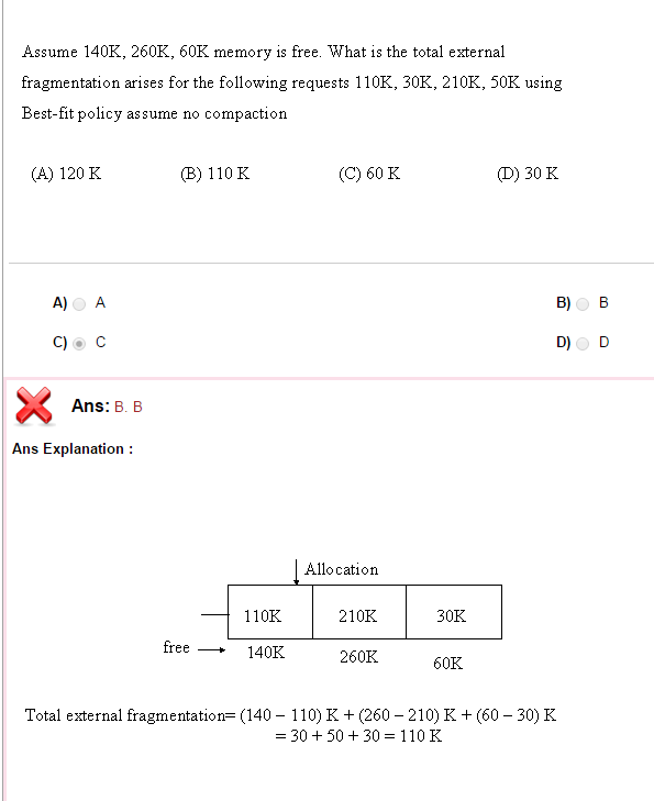 Operating System Calculating Total External Fragmentation