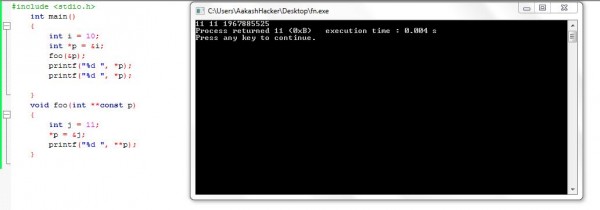 Programming in C: pointer question