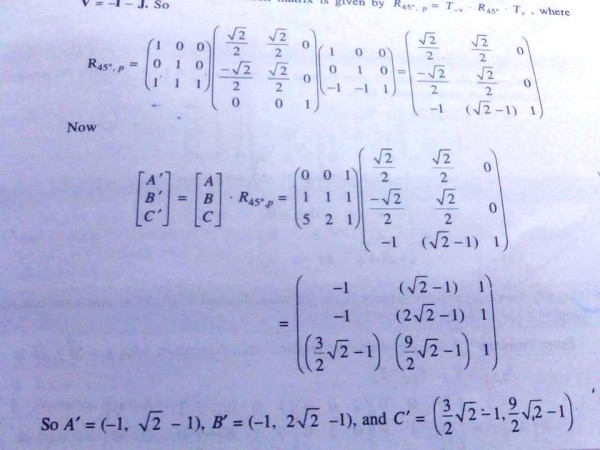 Computer Graphics Ugc Net Cse Junet 2015 Part 3 Question 14 