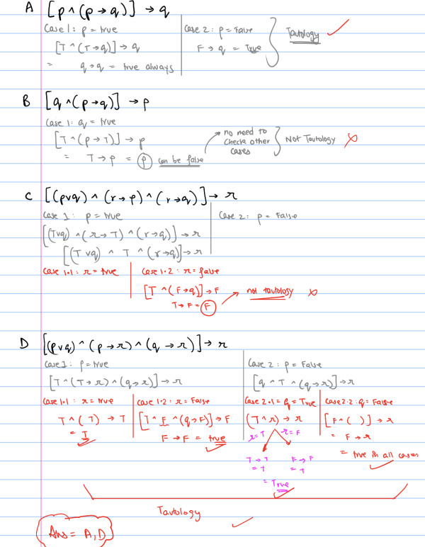 Mathematical Logic: GO Classes CS 2025 | Weekly Quiz 3 | Propositional Logic | Question: 5