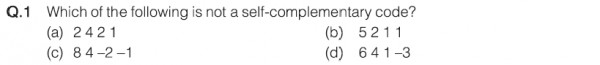 Digital Logic: which one is not self complemetry code