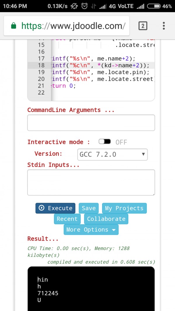 Programming in C: ISRO2018-2