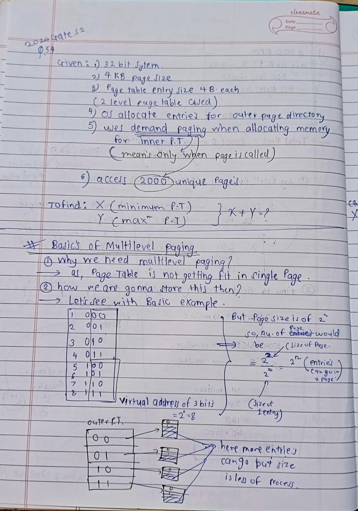 Operating System: GATE CSE 2024 | Set 2 | Question: 54