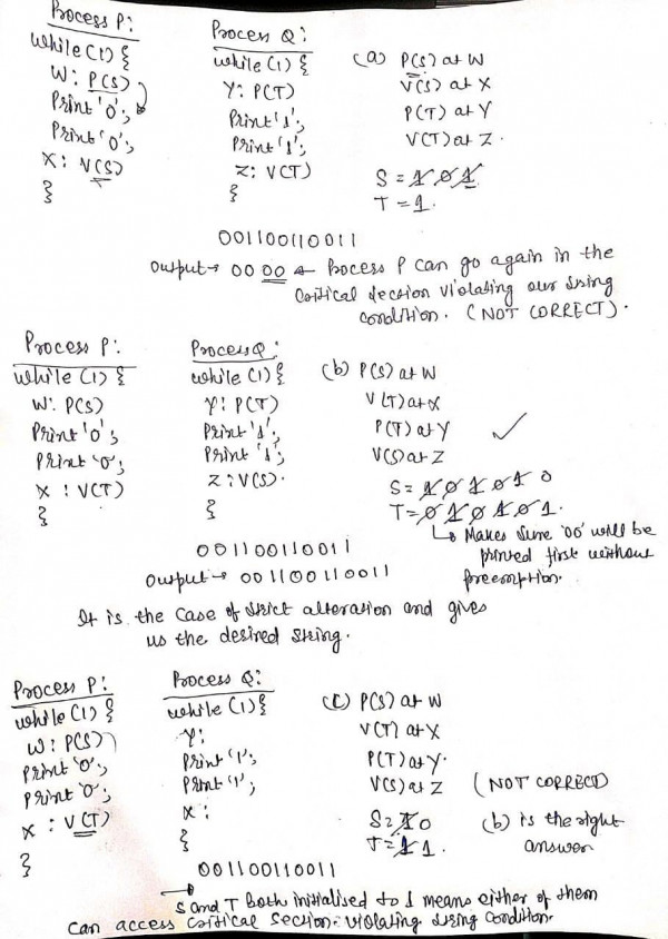 Operating System Gate Cse 2003 Question 81