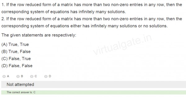 Linear Algebra: Virtual Gate Test Series: Linear Algebra - Matrix ...