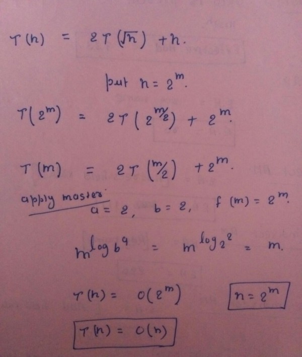 Algorithms Recurrence Relation 9767