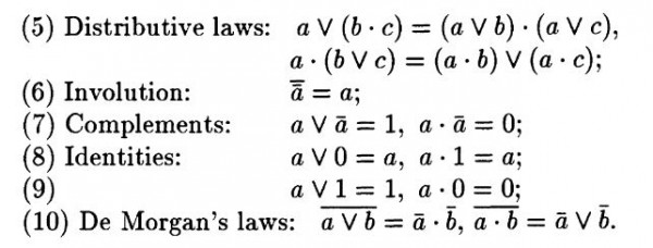 Set Theory & Algebra: Boolean Algebra