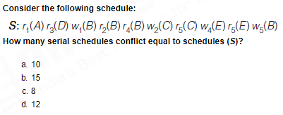 Databases: serial schedule