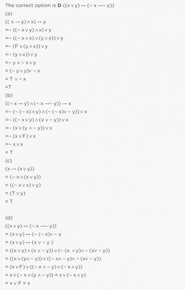 Mathematical Logic Gate Cse 1996 Question 23