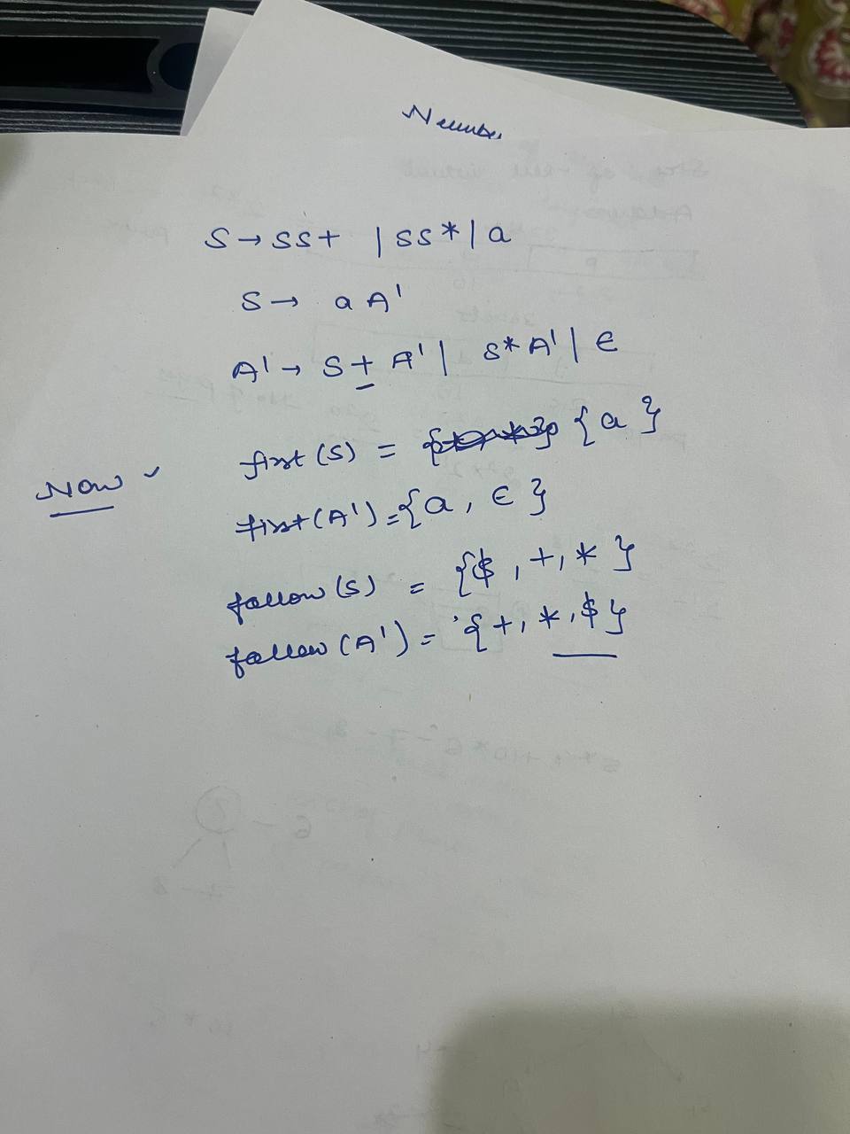 Compiler Design: Remove left recusrion and find out first and follow