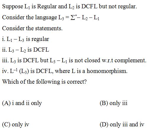 Theory Of Computation Ace Test Series Theory Of Computation Identify Class Of Language