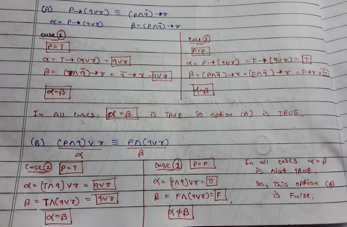 Mathematical Logic: GO Classes CS 2025 | Weekly Quiz 2 | Propositional Logic | Question: 13
