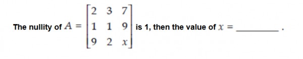 Linear Algebra Nullity Of Matrix