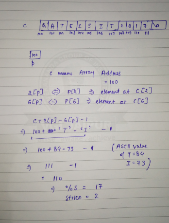 Programming in C: GATE CSE 2017 Set 2 | Question: 55